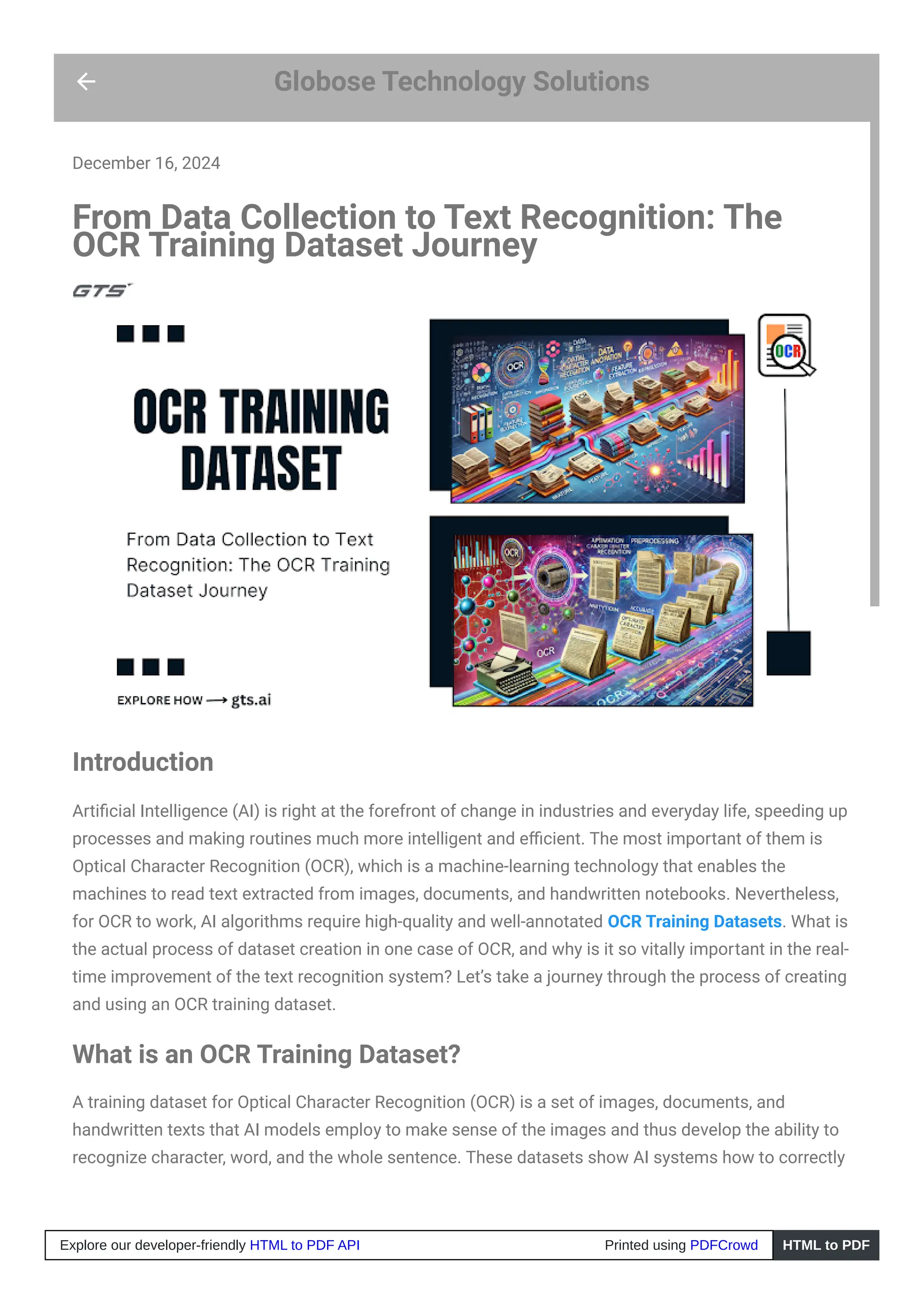From Data Collection to Text Recognition: The OCR Training Dataset Journey | PDF