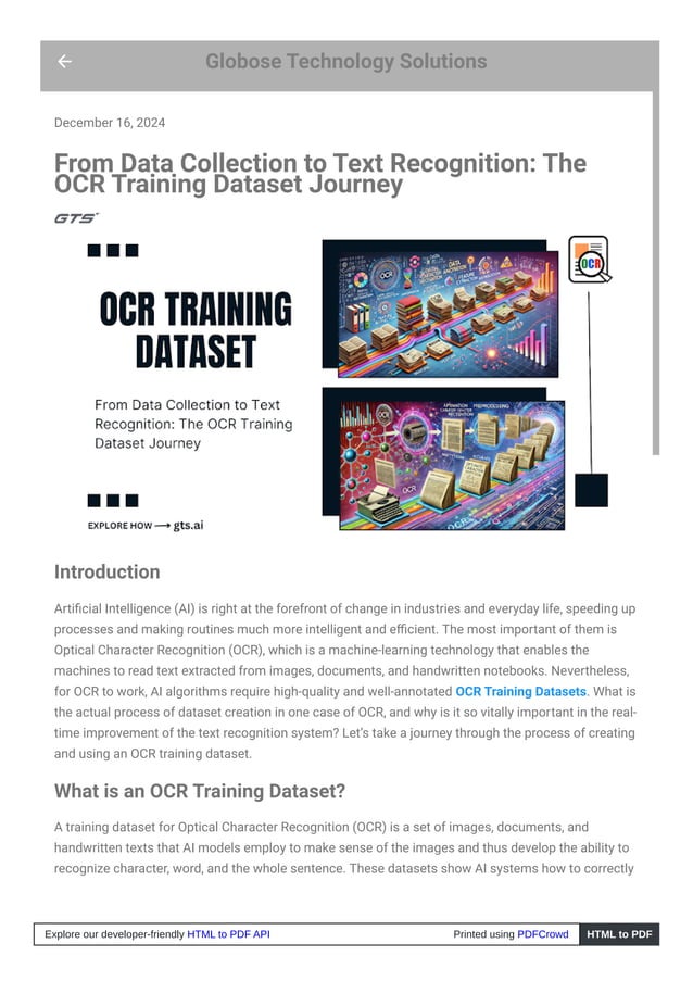 From Data Collection to Text Recognition: The OCR Training Dataset Journey | PDF