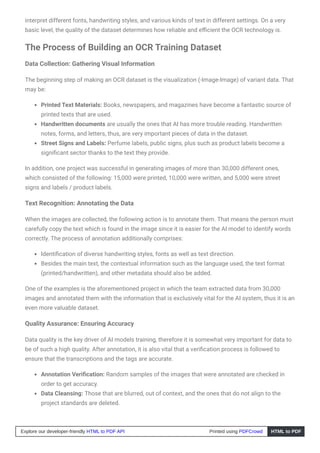 From Data Collection to Text Recognition: The OCR Training Dataset ...