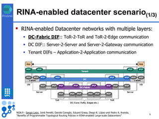 Benefits of programmable topological routing policies in RINA-enabled ...