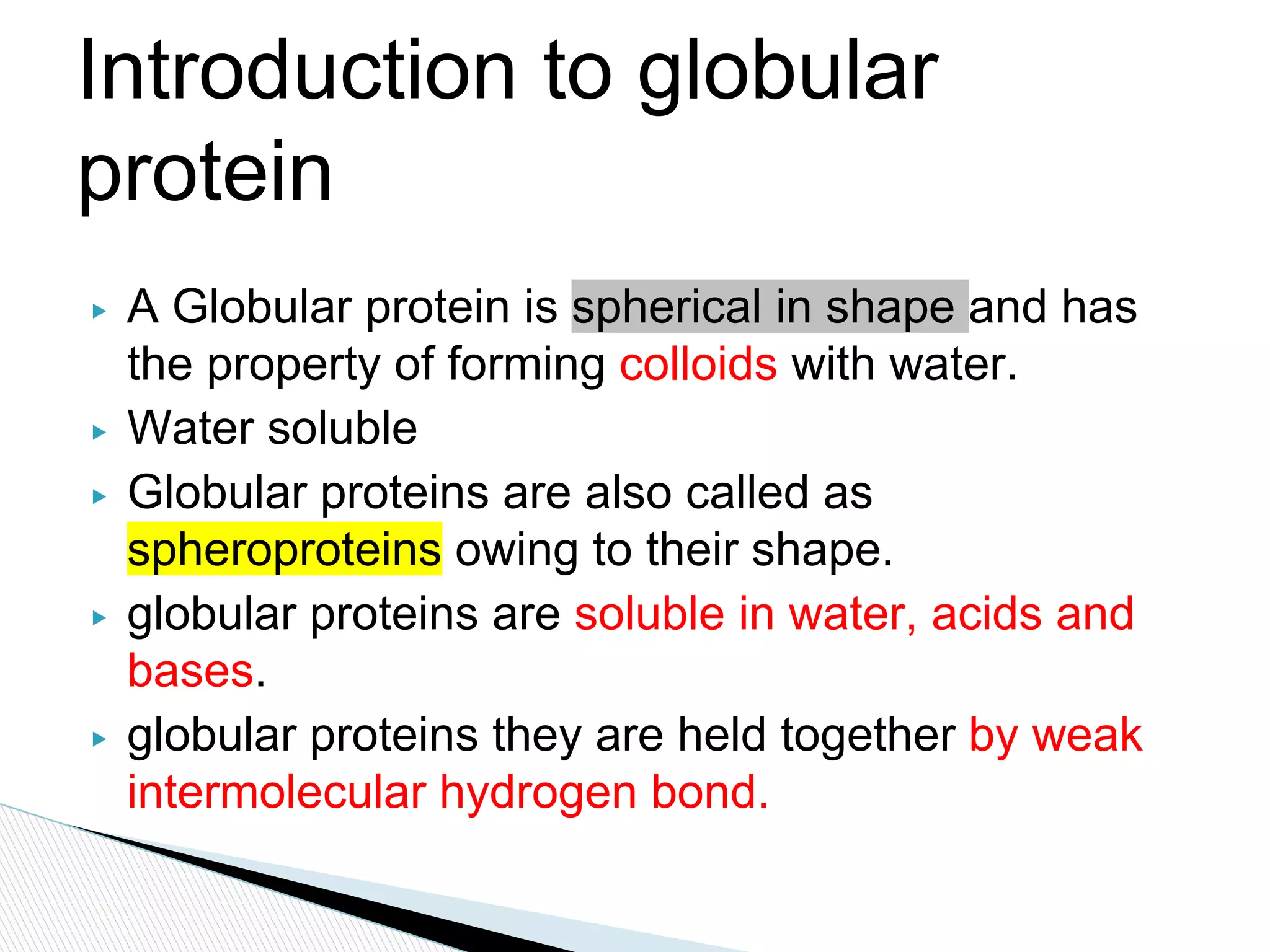 Globular proteins | PPTX
