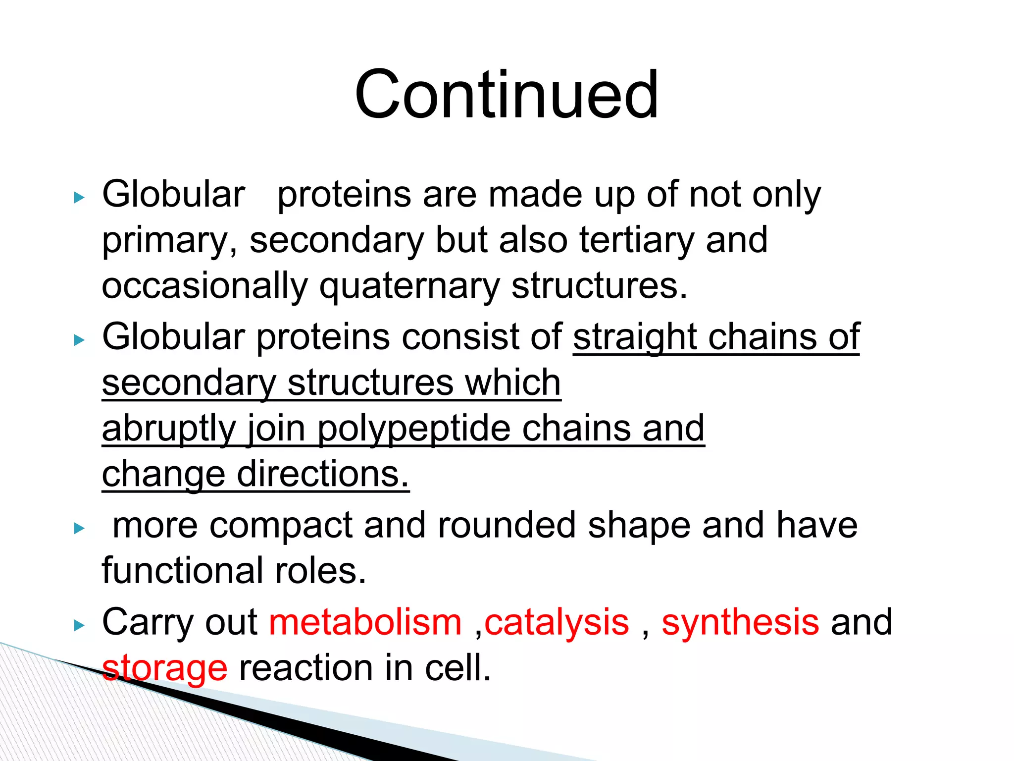 Globular proteins | PPTX