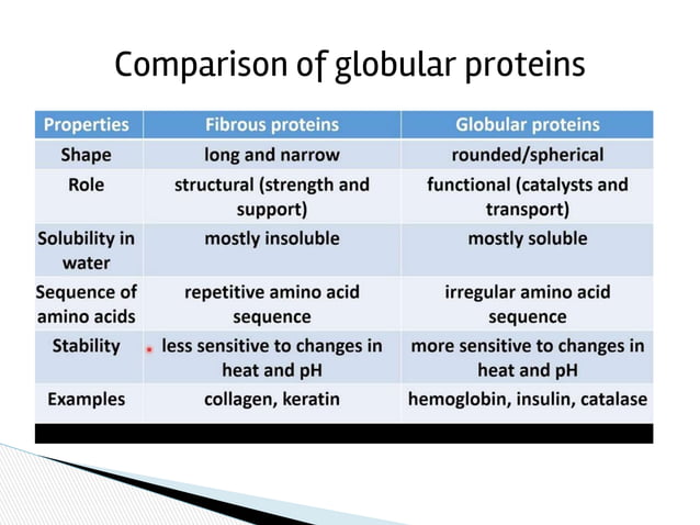 Globular proteins | PPTX | Chemistry | Science