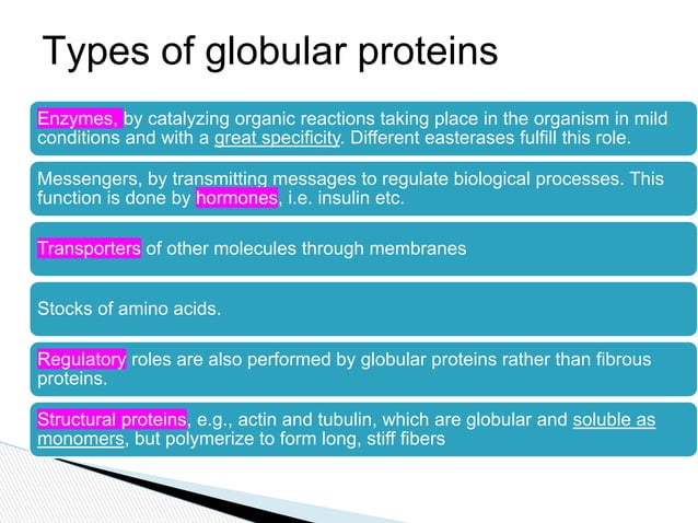Globular proteins | PPTX | Chemistry | Science