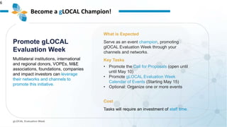 Overview: gLOCAL Evaluation Week 2019 | PPT