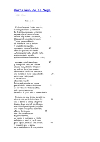 Égloga i Garcilaso de la Vega | PDF