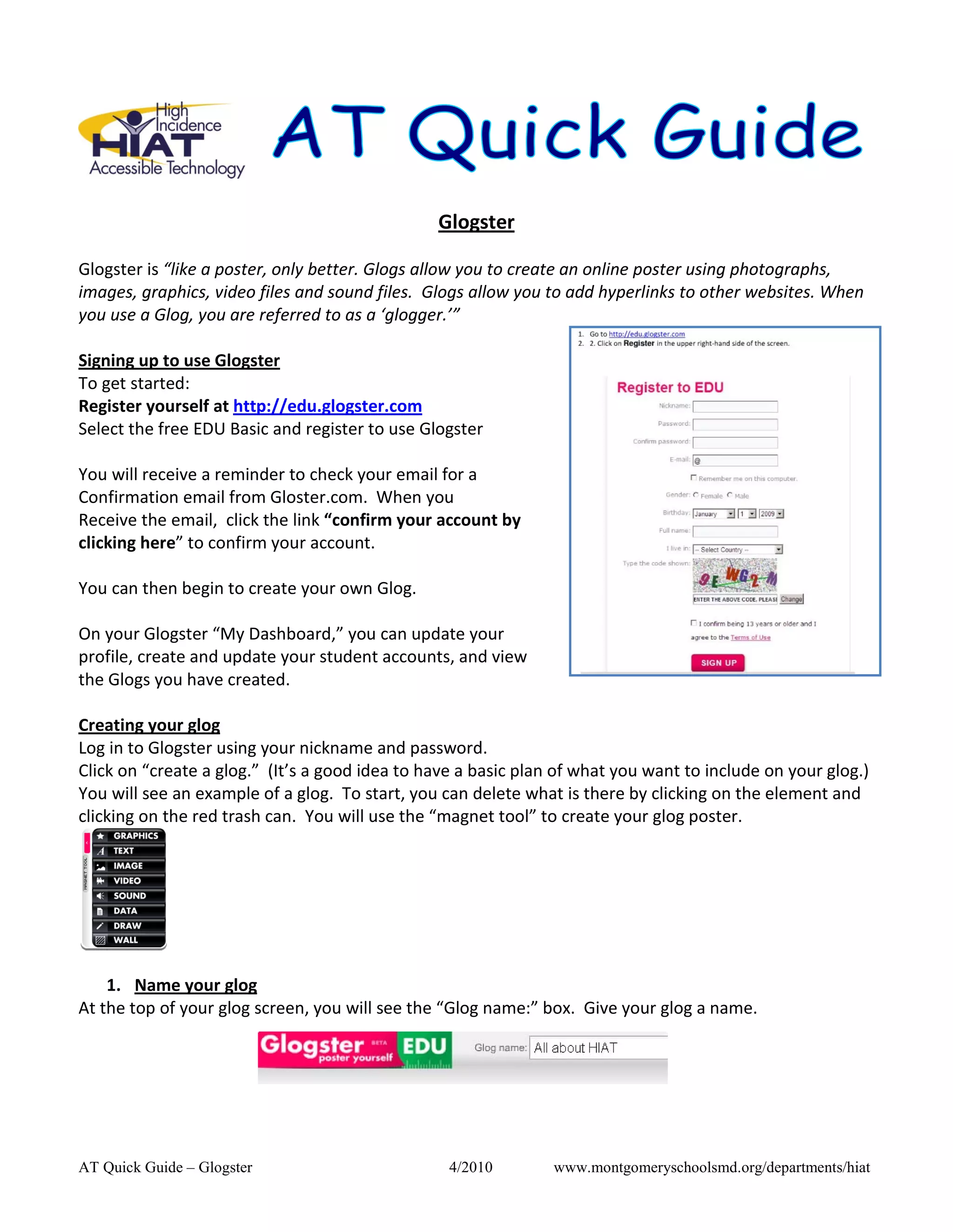 Glogster Directions | PDF