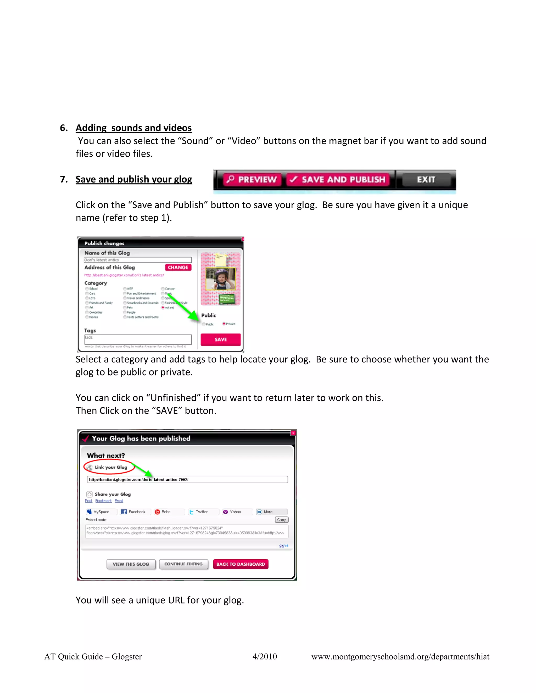 Glogster Directions | PDF