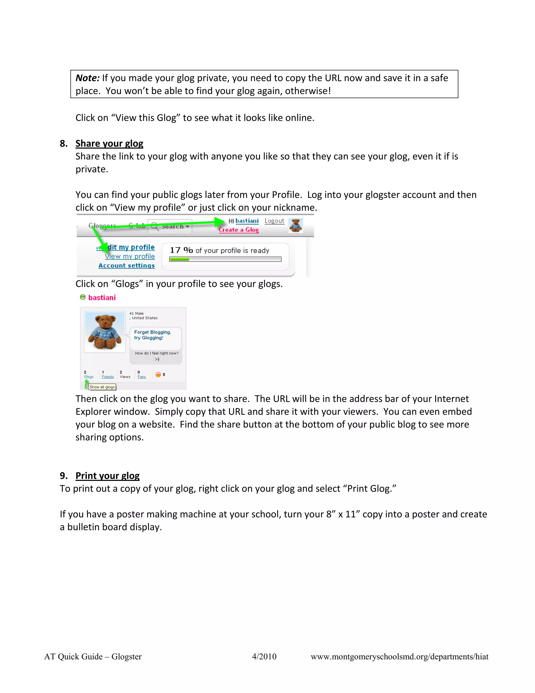 Glogster Directions | PDF