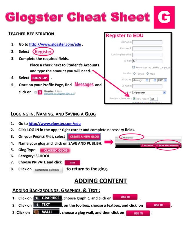 Glogster instructions | PDF