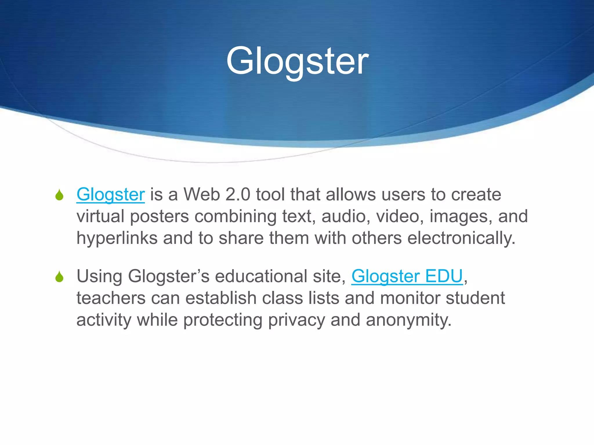Glogster ppt | PPTX | Technology & Computing
