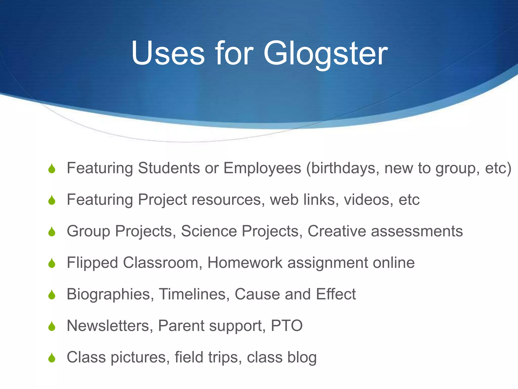 Glogster ppt | PPTX | Technology & Computing
