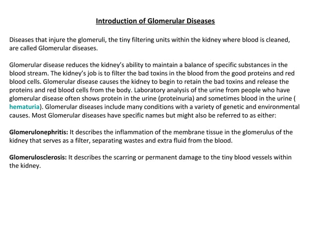 Glomerular diseases | PPT
