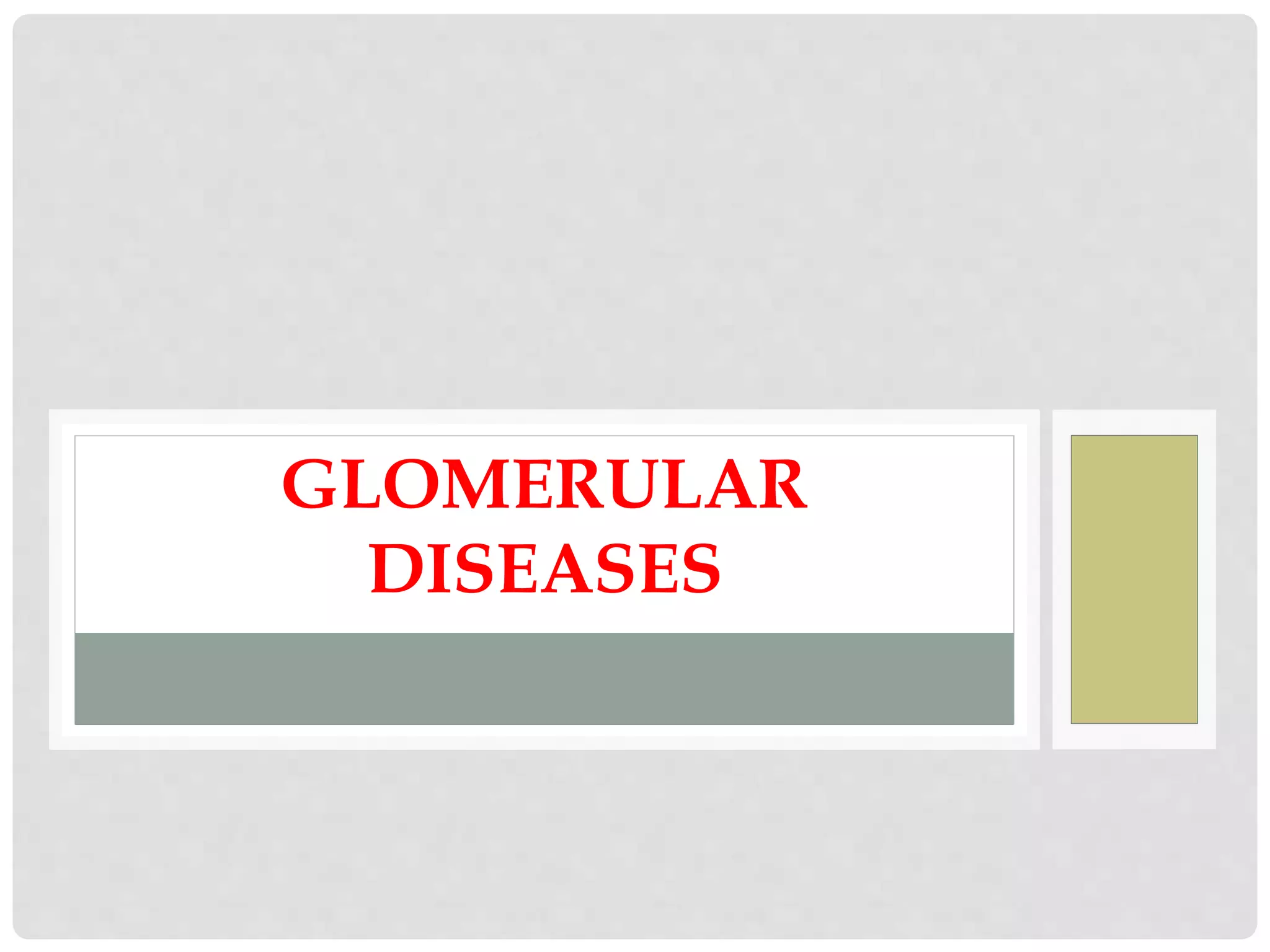 Glomerular diseases | PPT