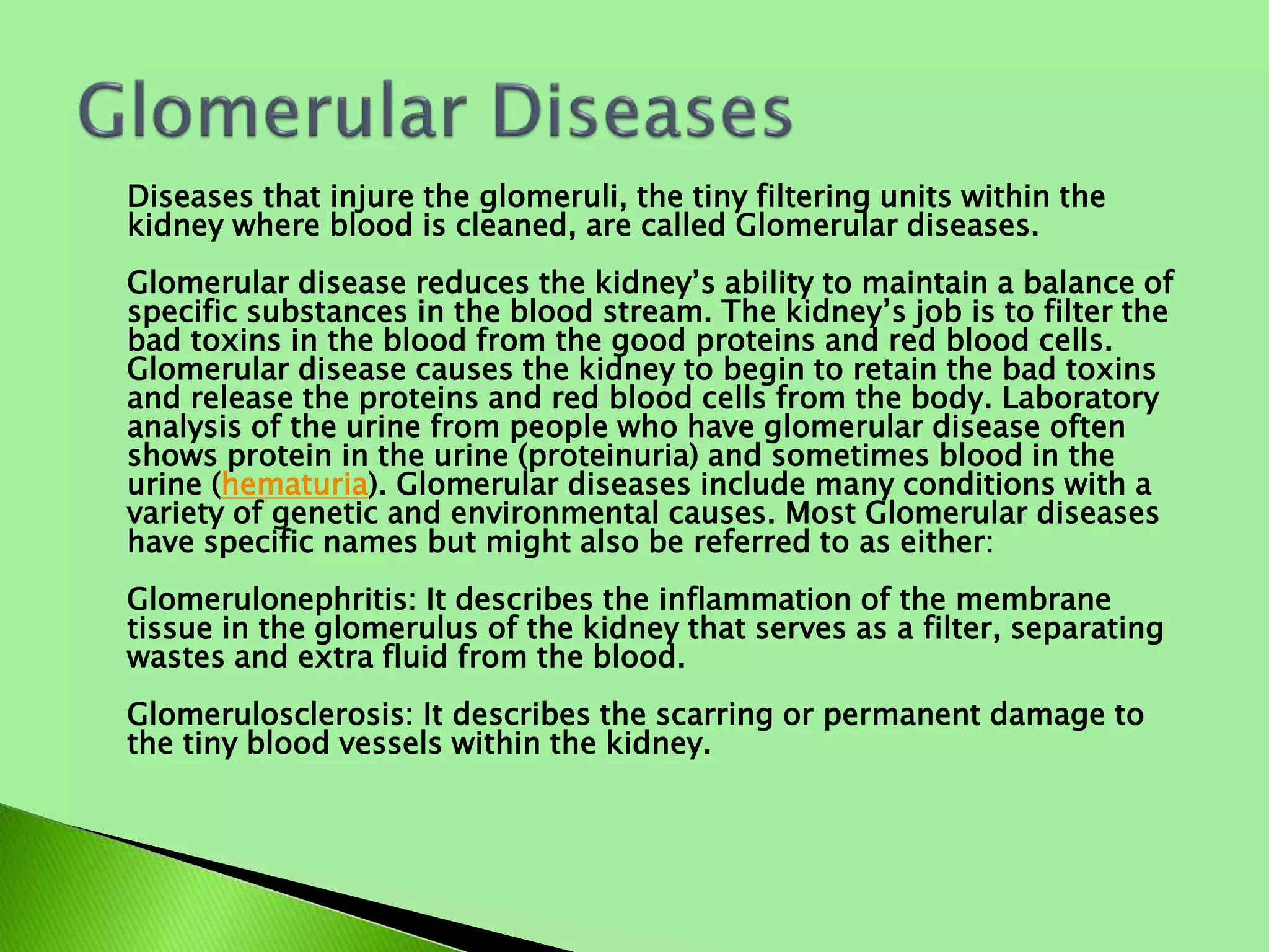 Glomerular diseases | PPT