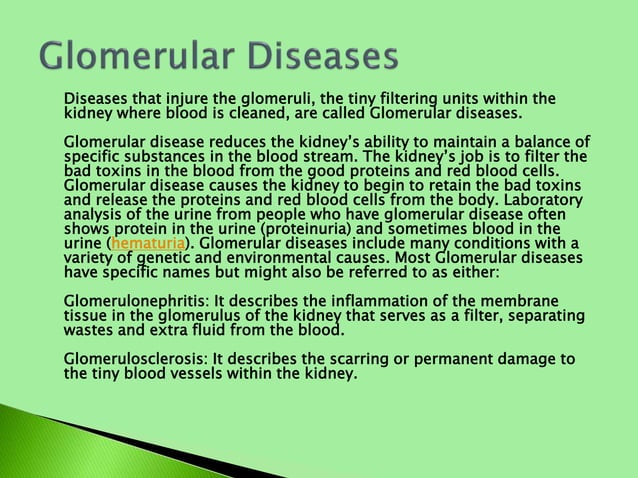 Glomerular diseases | PPT