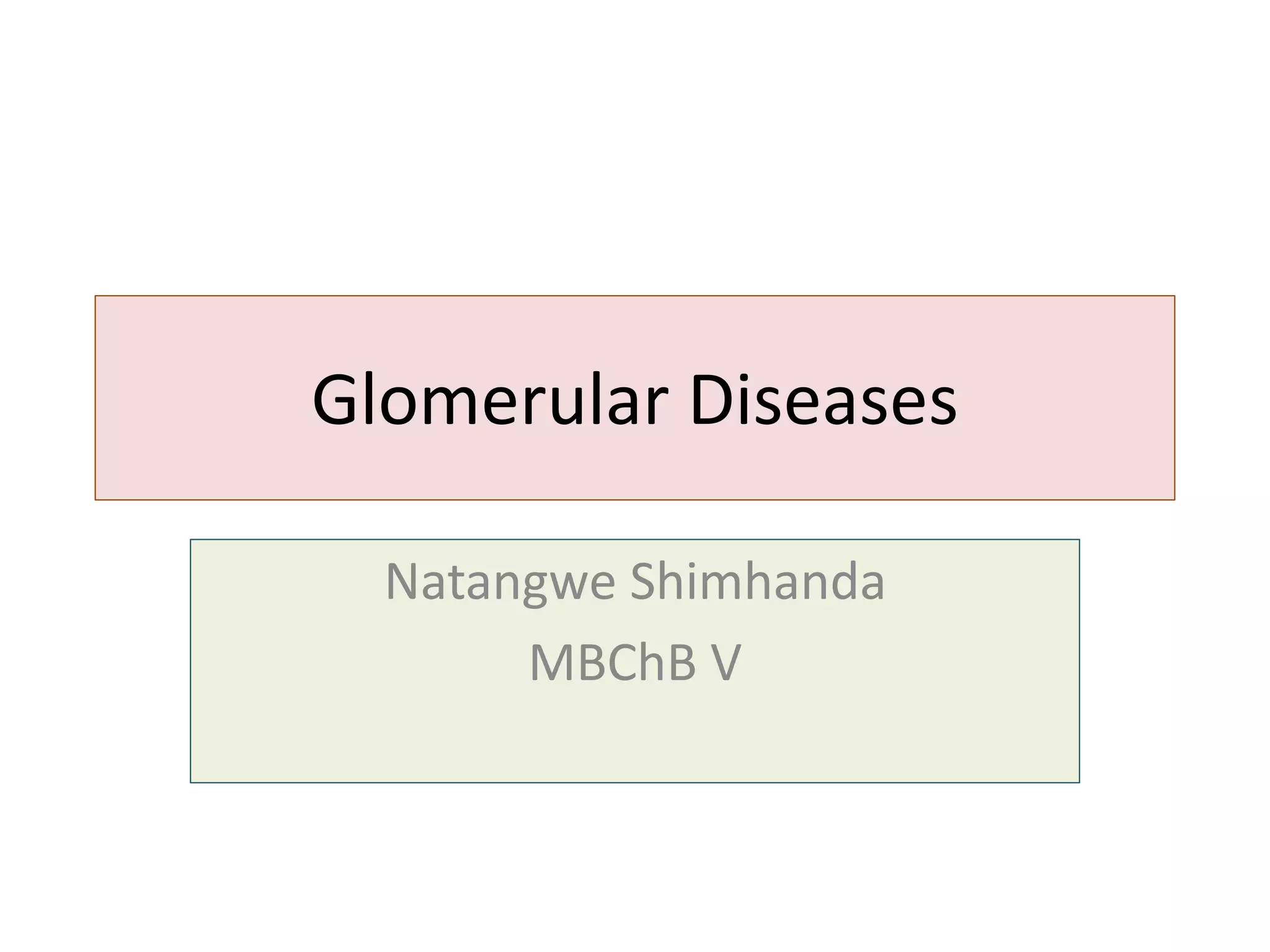 Glomerular diseases | PPTX