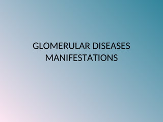 GLOMERULAR DISEASES. HEALTH SYSTEM GUT INF | PPT