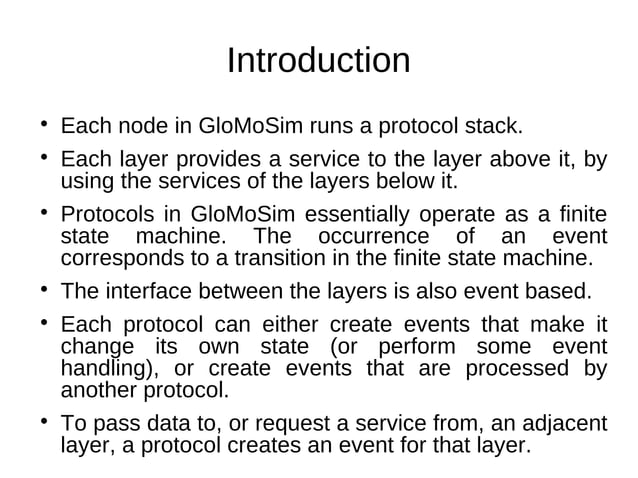 Glomosim adding routing protocol | PPT | Free Download