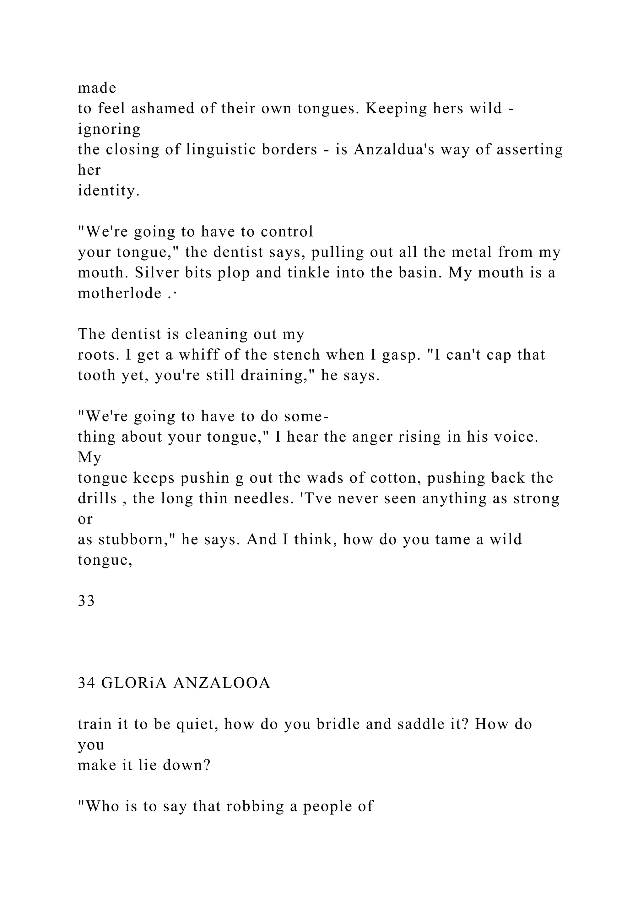 GLORIA ANZALDUA How to Tame a Wild Tongue Gloria Anzal.docx