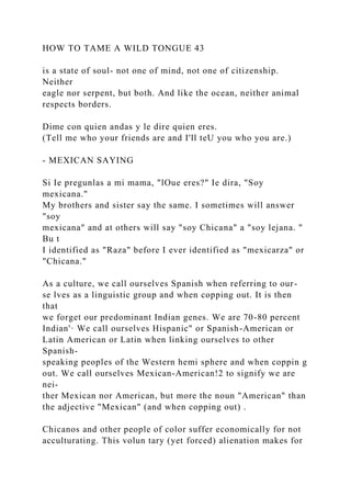 GLORIA ANZALDUA How to Tame a Wild Tongue Gloria Anzal.docx