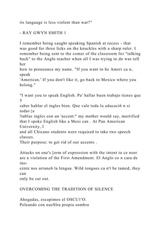 GLORIA ANZALDUA How to Tame a Wild Tongue Gloria Anzal.docx