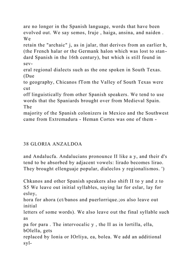 GLORIA ANZALDUA How to Tame a Wild Tongue Gloria Anzal.docx