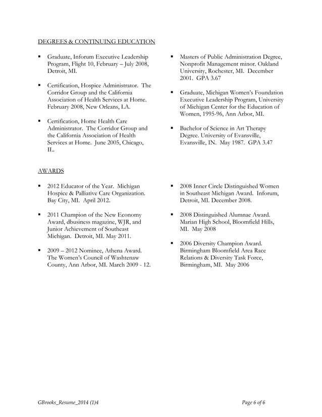 Gloria Brooks – 2014 nominee for Modern Healthcare's Community ...