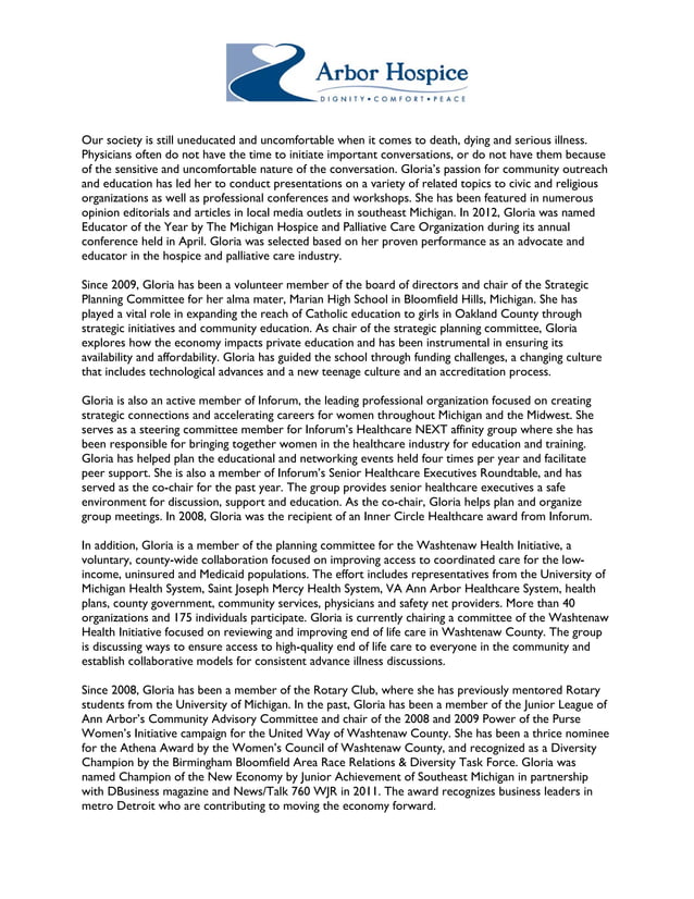 Gloria Brooks – 2014 nominee for Modern Healthcare's Community ...