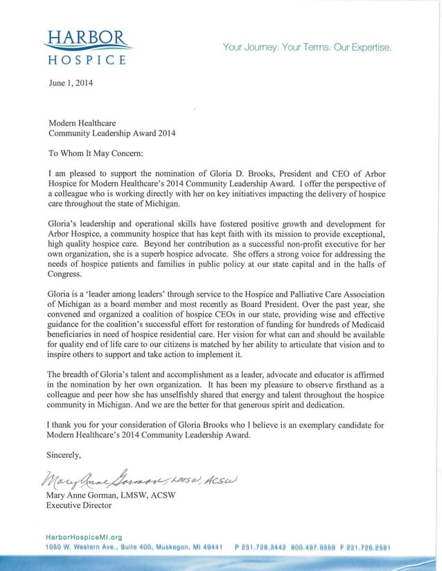 Gloria Brooks – 2014 nominee for Modern Healthcare's Community ...