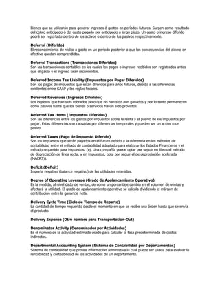 Glosario Contabilidad Ingles Espanol | DOC
