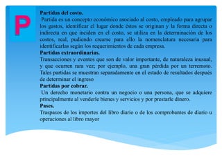 Glosario INTRODUCCIÓN AL COSTO | PPTX