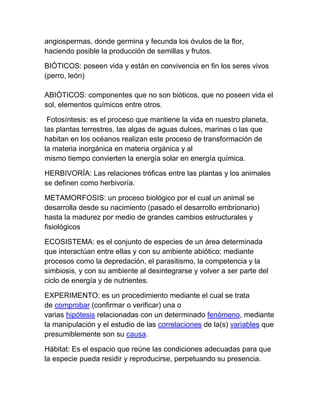 Glosario de ciencias naturales | DOCX