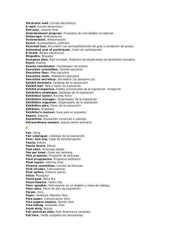 Glosario Del Turismo De Negocios
