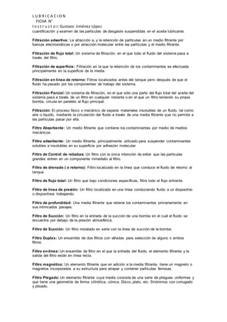 Glosario de terminologia lubricacion aceites maquinaria industrial | DOCX