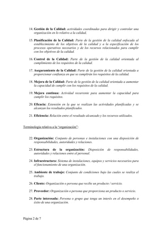 Glosario de terminologia sobre calidad | PDF