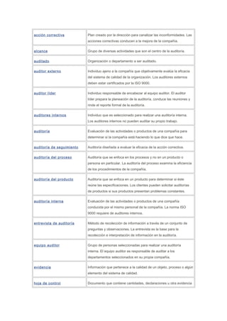 Glosario de terminos de auditoría | DOC
