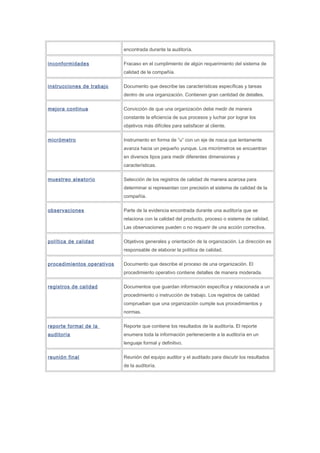 Glosario de terminos de auditoría | DOC