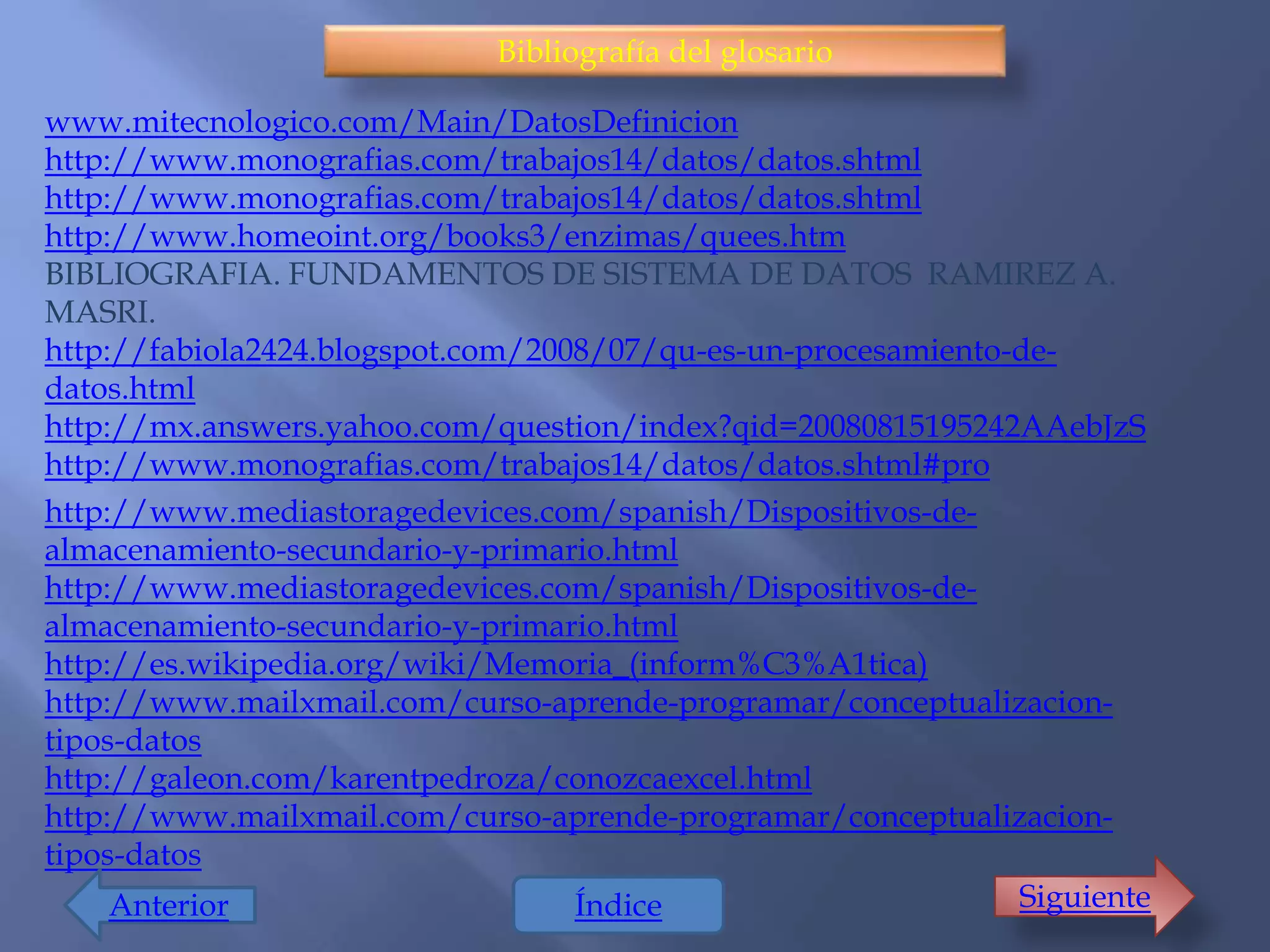 Glosario de terminos de base de datos | PPTX