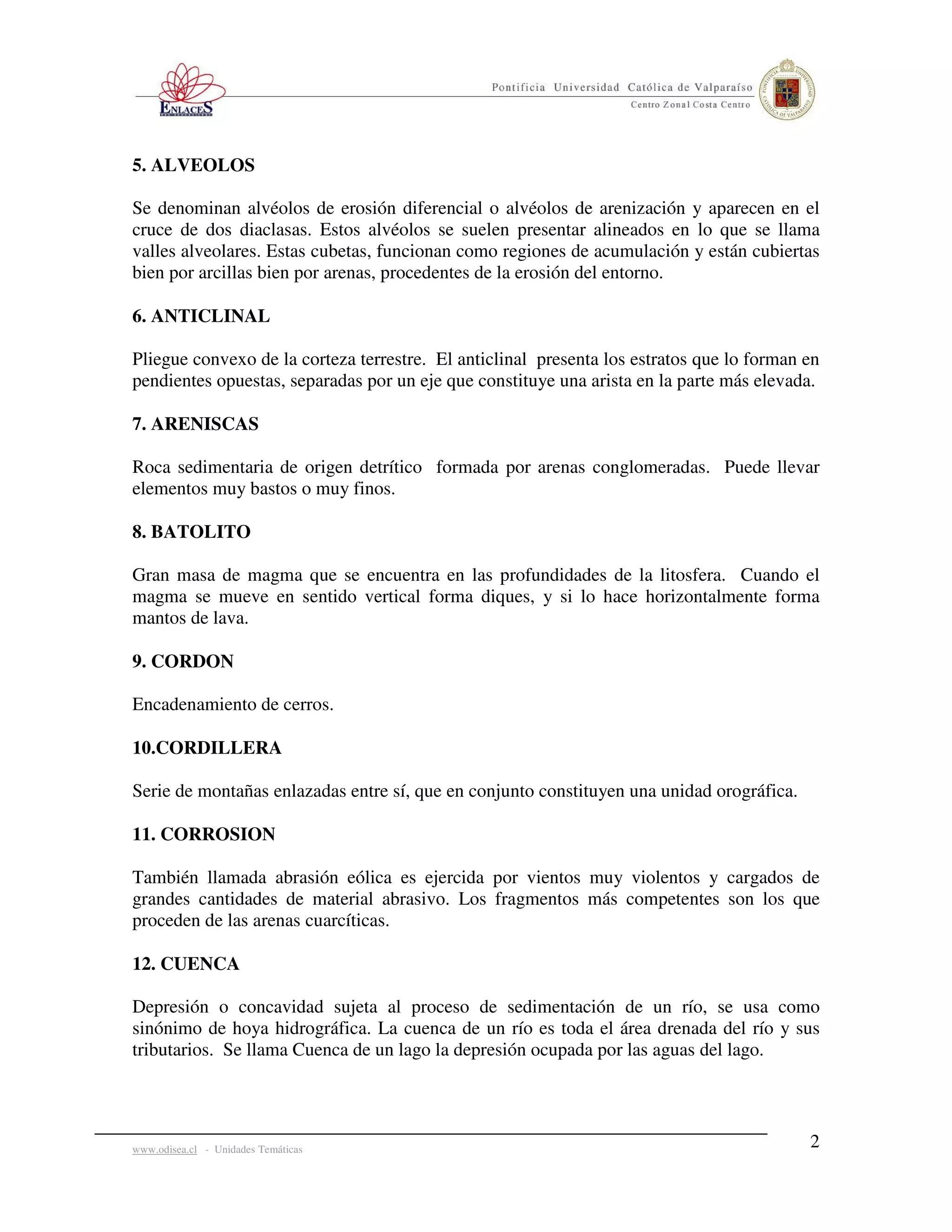 Glosario geologia | PDF