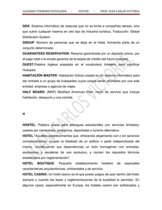Glosario hoteleria | PDF