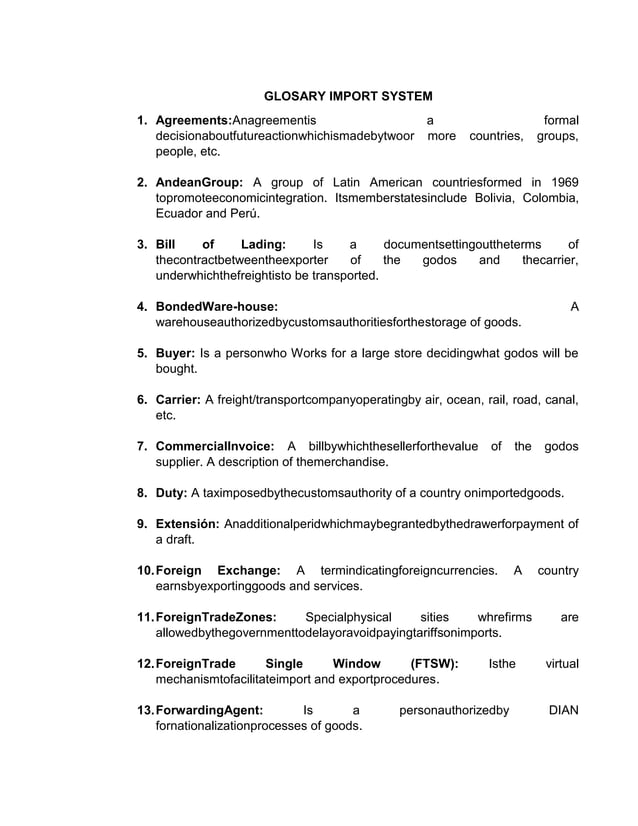 Glosary import system | DOCX