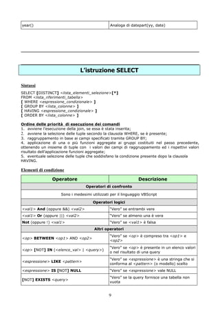 Glossario asp,sql | PDF