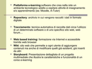 Glossario per l'e-learning | PPT