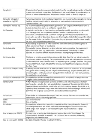 Lean Six Sigma ToC Glossary | PDF