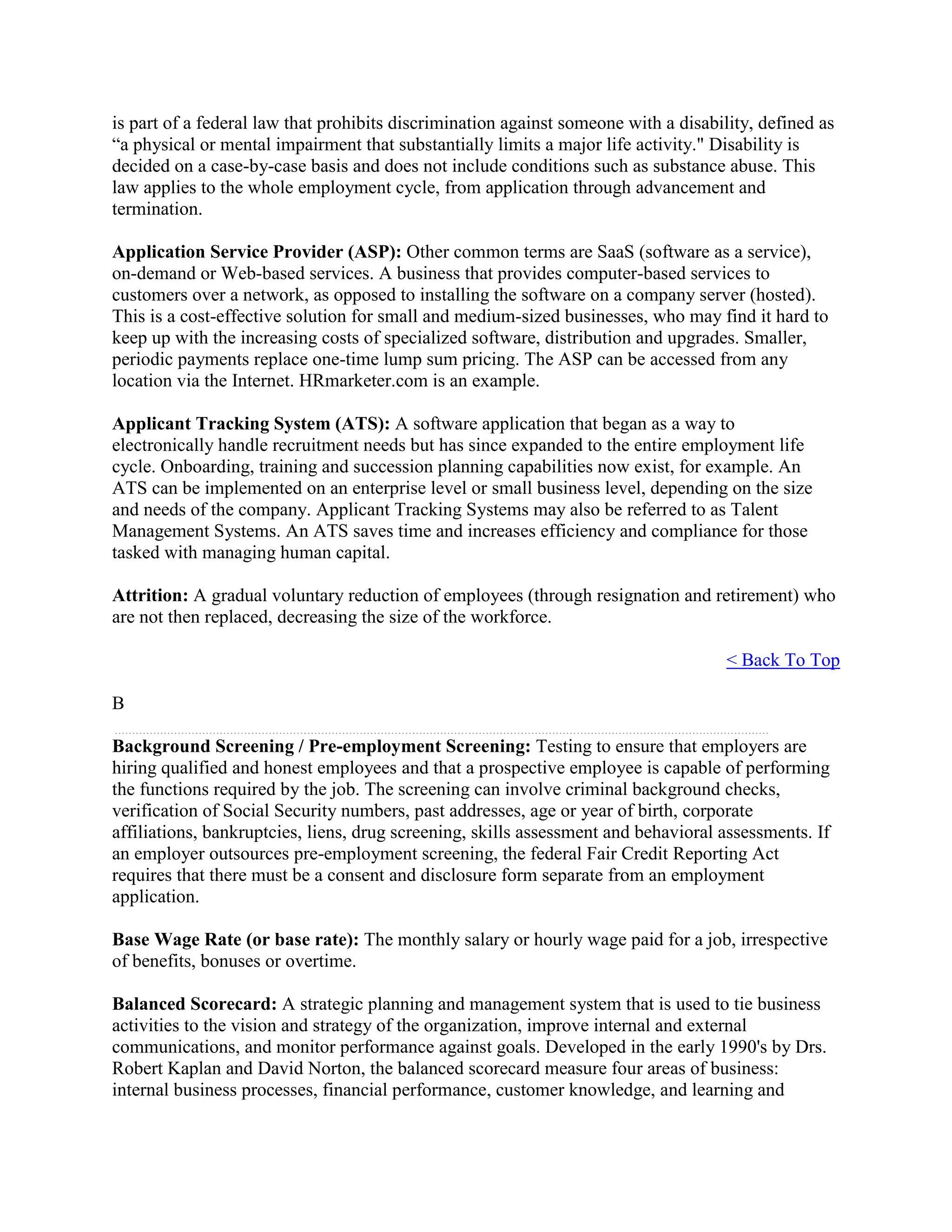 Glossary human resource management | DOCX | Human Resources | Business