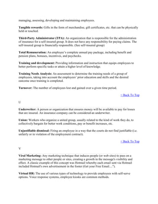 Glossary human resource management | DOCX | Human Resources | Business