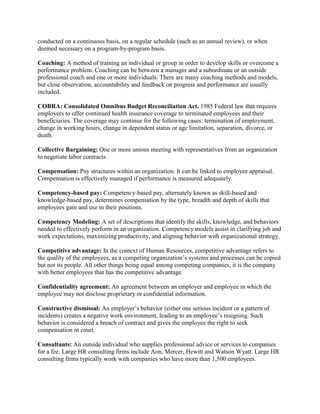 Glossary human resource management | DOCX | Human Resources | Business