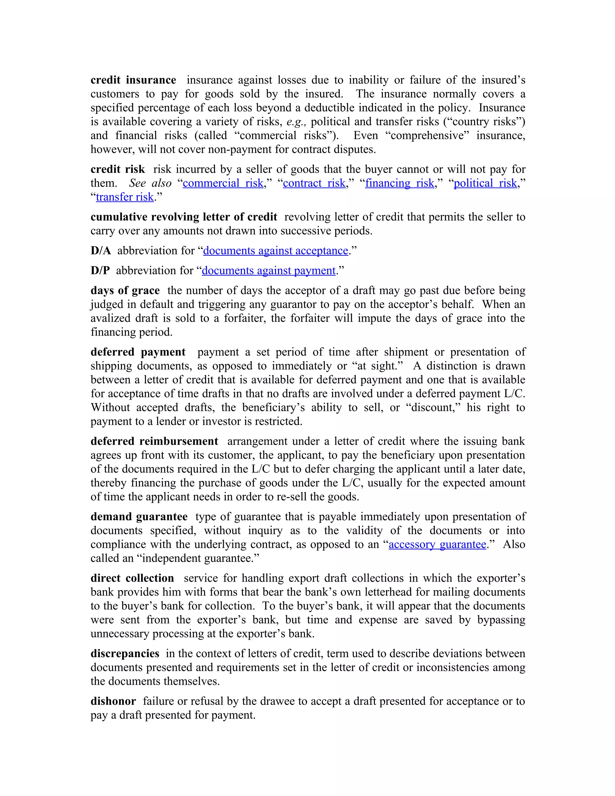 International Trade Glossary | DOC