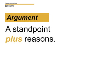 Burnet News Club - Glossary | PPTX